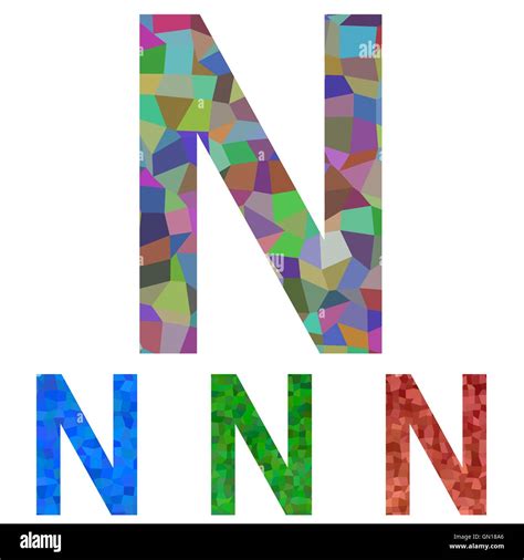 Mosaic Font Design Letter N Stock Vector Image And Art Alamy