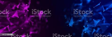 점과 선을 연결하는 미래 기하학적 이중 데이터 흐름 배경 추상적인 디지털 배경 연결이있는 빅 데이터 복합체 3d 렌더링 0명에