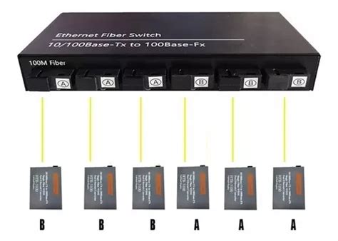 6 Port Convertidor Medios Switch Fibra Óptica Ethernet 100m En Venta En Naucalpan Estado De