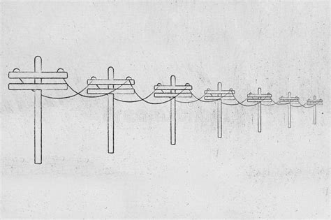 Several Electric Pylons And Energy Grid Illustration Representing Power And Technology Concept