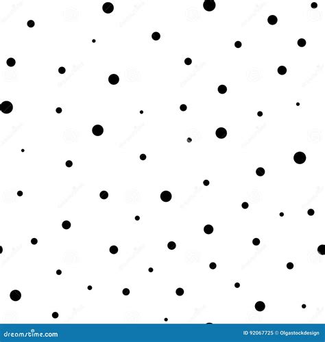Chaotic Dots Vector Monochrome Seamless Pattern Stock Vector Illustration Of Dotted Artistic