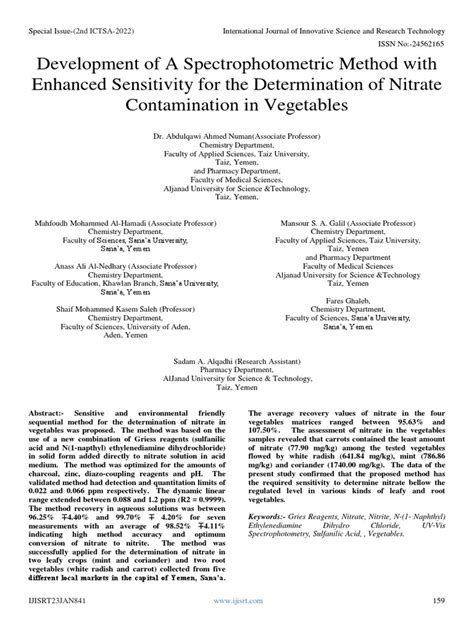 Development Of A Spectrophotometric Method With Enhanced Sensitivity