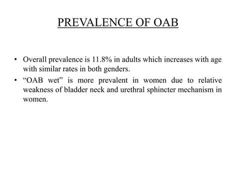 Overactive Bladder And Underactive Detrusor Pptx