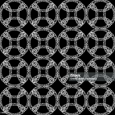 원원 패턴 흑백 벡터 기하학적 배경입니다 흑백 배경을 반복합니다 기하학적 장식품 그리스 어 스타일 추상현대 디자인 그리스 키