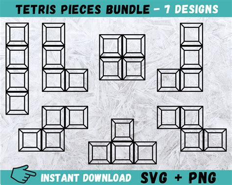 Tetris Pieces Svg Tetris Shape Svg Tetris Silhouette Commercial Use Svg Cricut Svg File