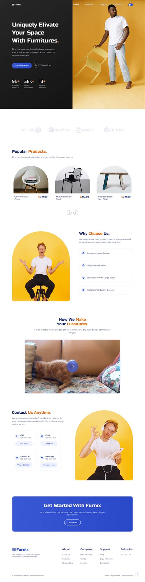 晴responsive Furniture Website Darklight Mode With Html Css