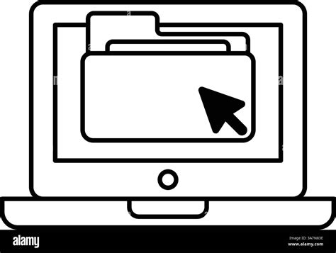 A Computer Monitor With A Folder On It And A Mouse Cursor Pointing To It The Folder Is Open And