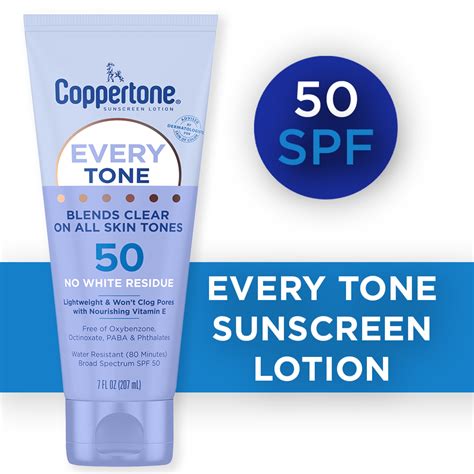 Coppertone Every Tone Sunscreen Lotion Spf 50 Rubs On Clear Sunscreen