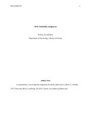 SPSS Reliability Statistics Assignment Week 3 1 Docx RELIABILITY 1 SPSS Reliability