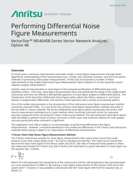 Performing Differential Noise Figure Measurements White Papers Photonics Spectra