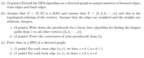 A 3 Points Extend The Dfs Algorithm On A Directed