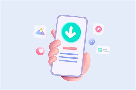 파일 공유 및 데이터 전송 시스템을위한 클라우드 컴퓨팅 개념에 다운로드 데이터와 함께 3d 휴대 전화 멀티미디어를 스마트폰에 다운로드합니다 그림자 렌더링 일러스트레이션이