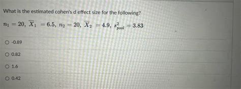 solved what is the estimated cohen s d effect size for the