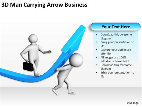 D Man Carrying Arrow Business Ppt Graphics Icons Template Presentation Sample Of PPT