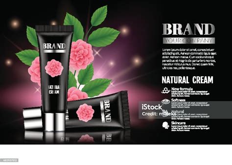 아름 다운 블랙 부드러운 크림 튜브 어두운 배경입니다 여자 봄 핑크 꽃 그린 제품의 Leafs 화장품 광고 부드러운 크림 텍스트에 대 한 Baner 서식 파일입니다 3 차원