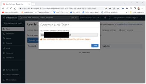 Ohdsi Databricks User Group Developer How Tos Create A Databricks Token