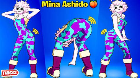 New Fortnite Mina Ashido Skin Showcase Thicc Top Tiktok Emotes Dances My Hero Academia