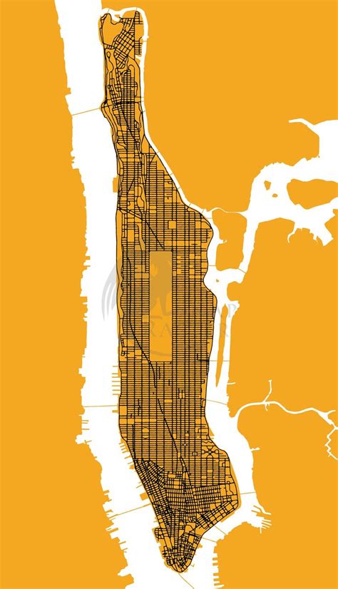 Manhattan Map New York City Grid Map Print Etsy Canada Manhattan