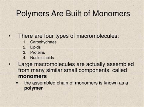 PPT The Chemistry Of Life Macromolecules PowerPoint Presentation Free Download ID