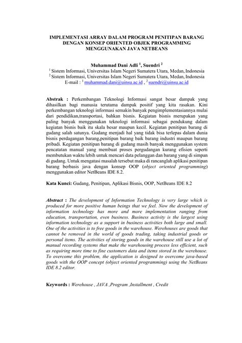 Implementasi Array Dalam Program Penitip