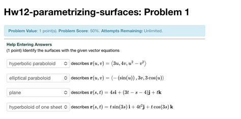Solved Help Entering Answers Point Identify The Surfaces Chegg