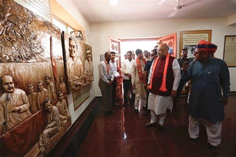 Photographs Bjp National President Shri Amit Shah Inaugurating Pandit Deendayal Upadhyay