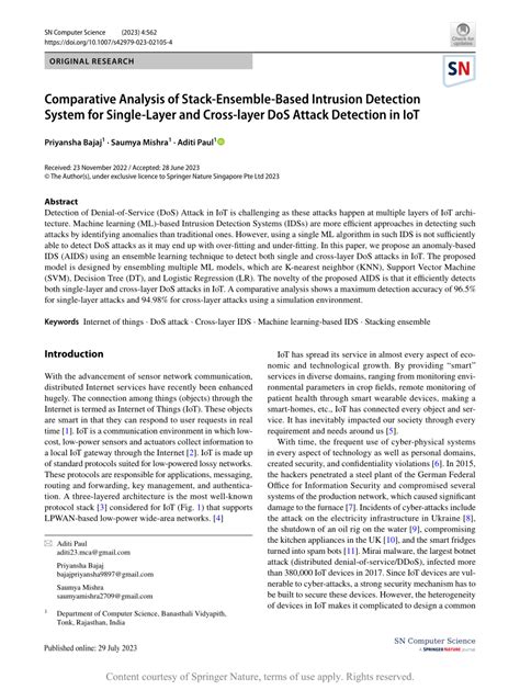 Comparative Analysis Of Stack Ensemble Based Intrusion Detection System