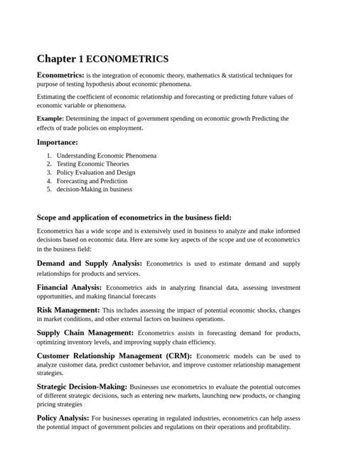 Econometrics Chapter 12 Pdf Econometrics Regression Analysis