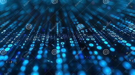 Abstract Blue Binary Code Background With Glowing Digits Digital Technology Concept Stock