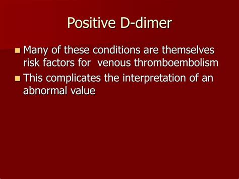 Ppt D Dimer In The Diagnosis Of Pulmonary Embolism Powerpoint Presentation Id 1746493