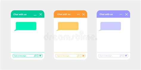 Chat Bot Screen Templates Life Chat Windows With Message Bubbles Stock