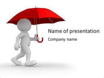 Man Under Red Umbrella PowerPoint Template Backgrounds Google Slides ID