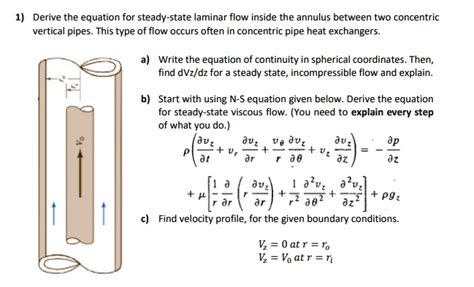 1 Derive The Equation For Steady State Laminar Flow Inside The Annulus Between Two Concentric