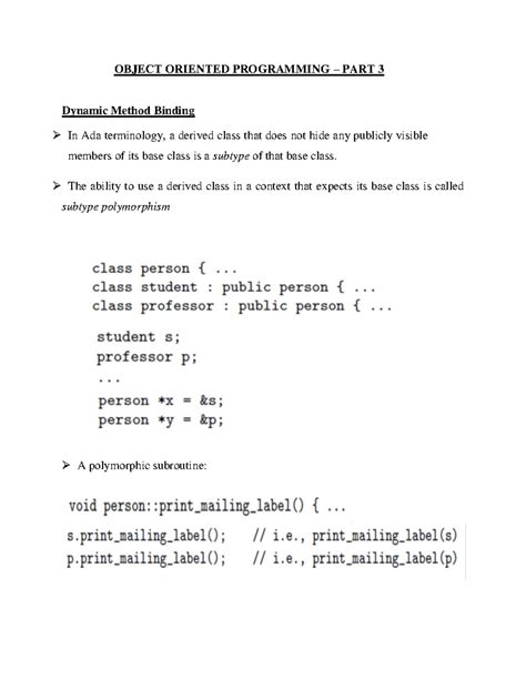 Oop Part3 Dynamicvirtual And Non Vitual Binding Object Oriented Programming Part 3 Dynamic