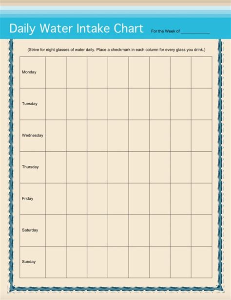 Printable Fluid Intake Charts Printable JD