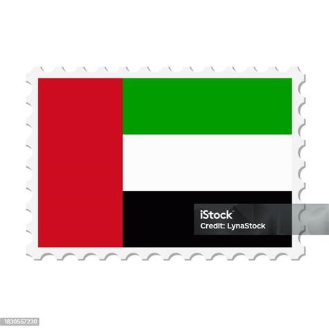 아랍 에미리트 연합국 우표 흰색 배경에 고립 된 아랍 에미리트 국기와 엽서 벡터 그림 고무도장에 대한 스톡 벡터 아트 및 기타