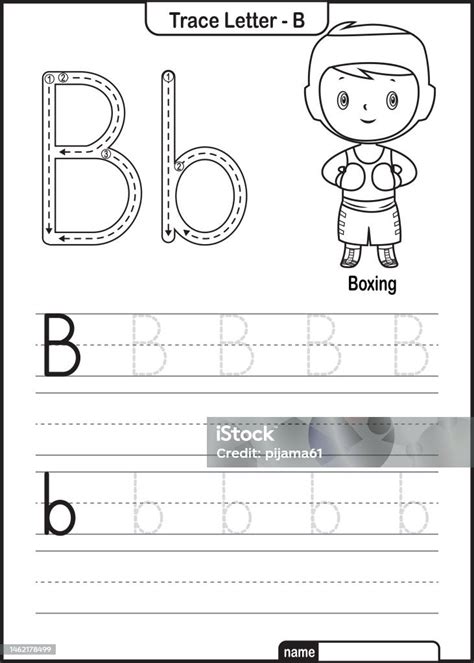 알파벳 추적 문자 A에서 Z 유치원 워크시트 문자 B 복싱 프로 벡터 필기에 대한 스톡 벡터 아트 및 기타 이미지 필기 벡터 아이 Istock