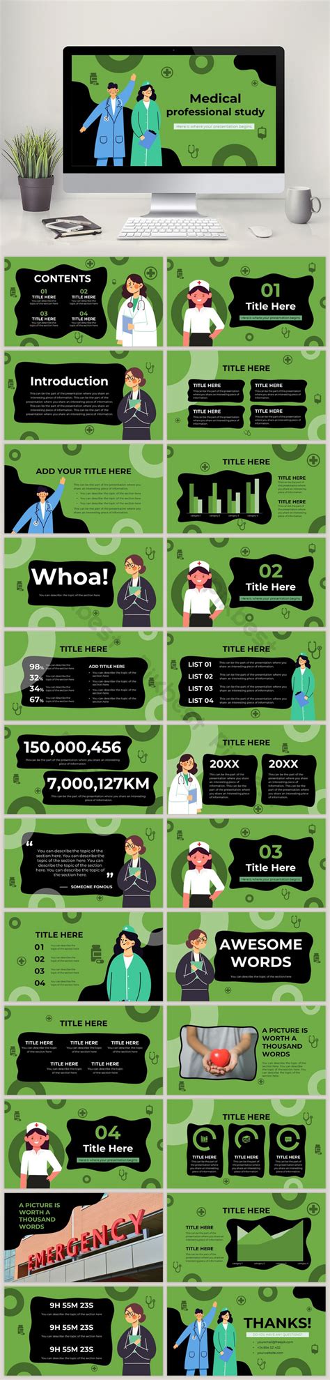 Green Medical Professional Learning Ppt Template Powerpoint Ppt
