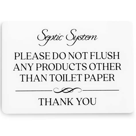 Septic System Do Not Flush Toilet Sign White Acrylic 5 Desertcart Sri