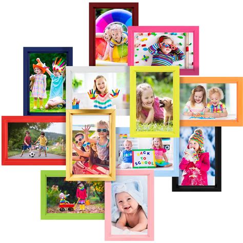 Leinuosen 24 Pcs Colorful Picture Frame Modern Rainbow Photo Frame