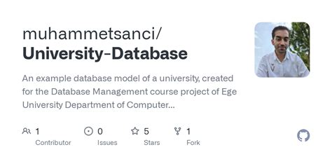 Github Muhammetsanci University Database An Example Database Model Of A University Created