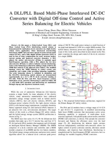 Pdf A Dll Pll Based Multi Phase Interleaved Dc Dc Converter With Digital Off Time Control And