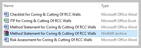 RCC Walls Coring Cutting Method Statement