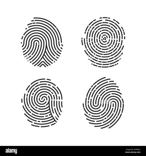 Unique Fingerprint Finger Print Icon Id Private Information Code Vector Linear Illustration