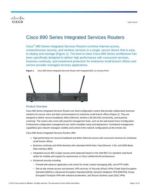 Pdf Cisco 890 Series Integrated Services Routersmultiple Devices And The Optional Poe
