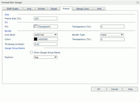 Format Bar Gauge Dialog Box Properties Logi Analytics