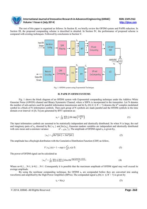Reduction Of Papr Of Ofdm Using Exponential Companding Technique With Network Coding Pdf
