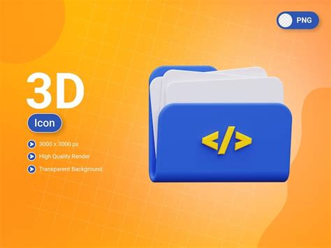 Premium Psd 3d Website Developer Folder Icon