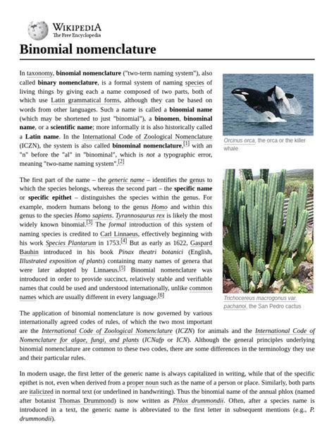 Binomial Nomenclature Wikipedia Pdf
