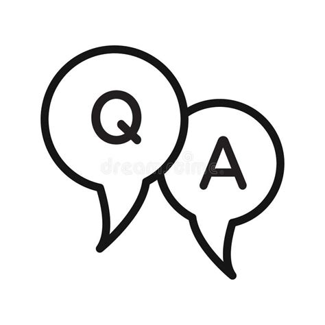 Questions And Answers Icon Black Line Art Vector Logo Stock Vector Illustration Of Information